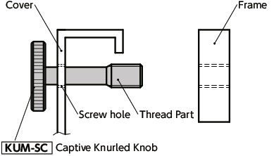 KUM-24-M6-SC_Captive Knurled Knob|NBK | The Motion Control Components