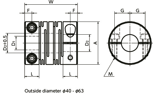 XSTS-40C-14-18_Cleanroom / Vacuum / Heat Resistant Couplings - Slit ...
