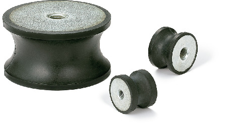 FGBE-25-20-20-M6-EE-70｜ゴムバンパ - ねじつき - くびれ形状（両側めねじ） D 25｜NBK【鍋屋バイテック会社】